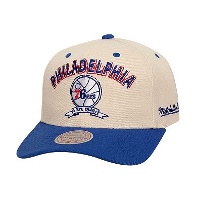 Men's Mitchell & Ness Cream/Royal Philadelphia 76ers 2x NBA Champions ...