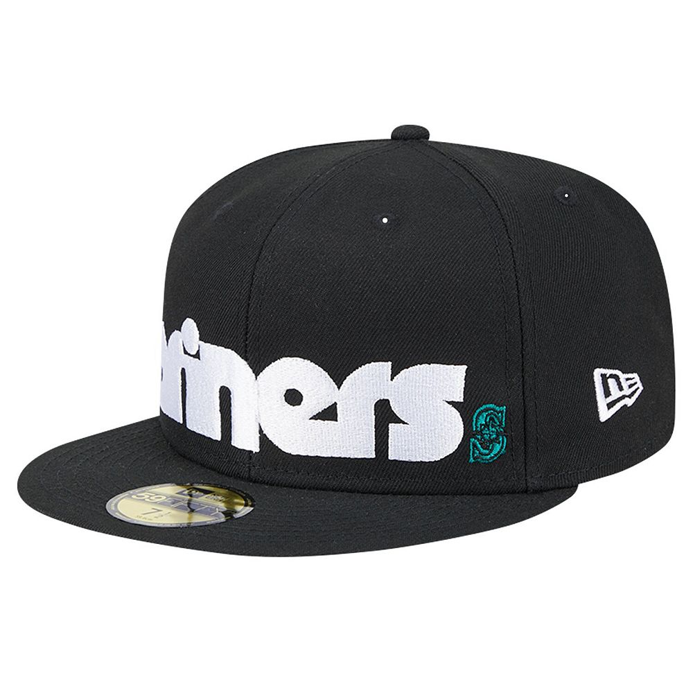 Men's New Era Black Seattle Mariners Checkered Undervisor 59FIFTY ...