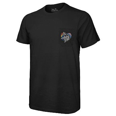 Men's Majestic Threads Black Minnesota Vikings Pride Pocket T-Shirt