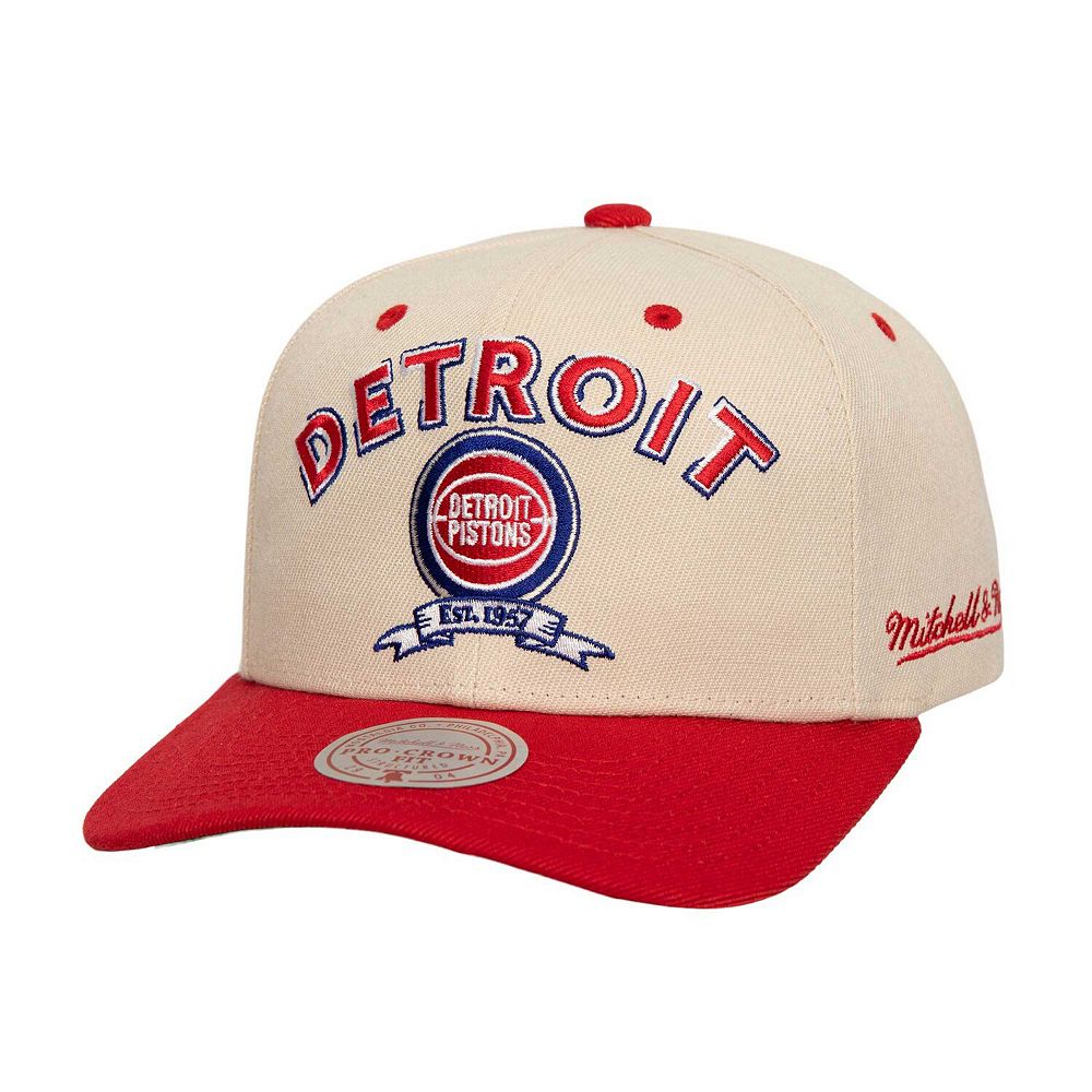 Men's Mitchell & Ness Cream/Red Detroit Pistons 3x NBA Champions Soul ...