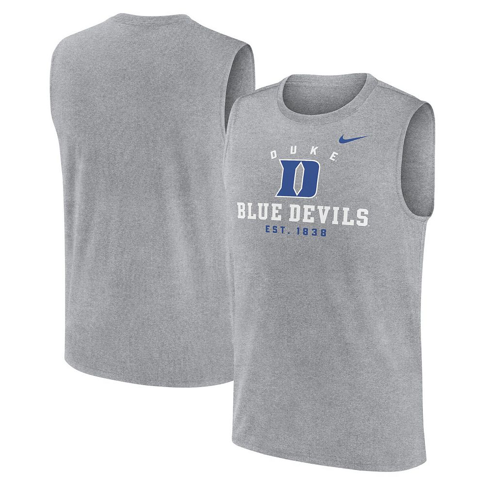 Men's Nike Heather Gray Duke Blue Devils Primetime Legend Lock Up ...