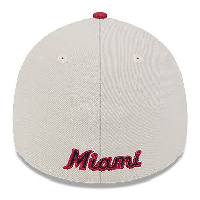 Men's New Era Khaki/Red Miami Marlins 2024 Fourth of July 39THIRTY Flex Hat