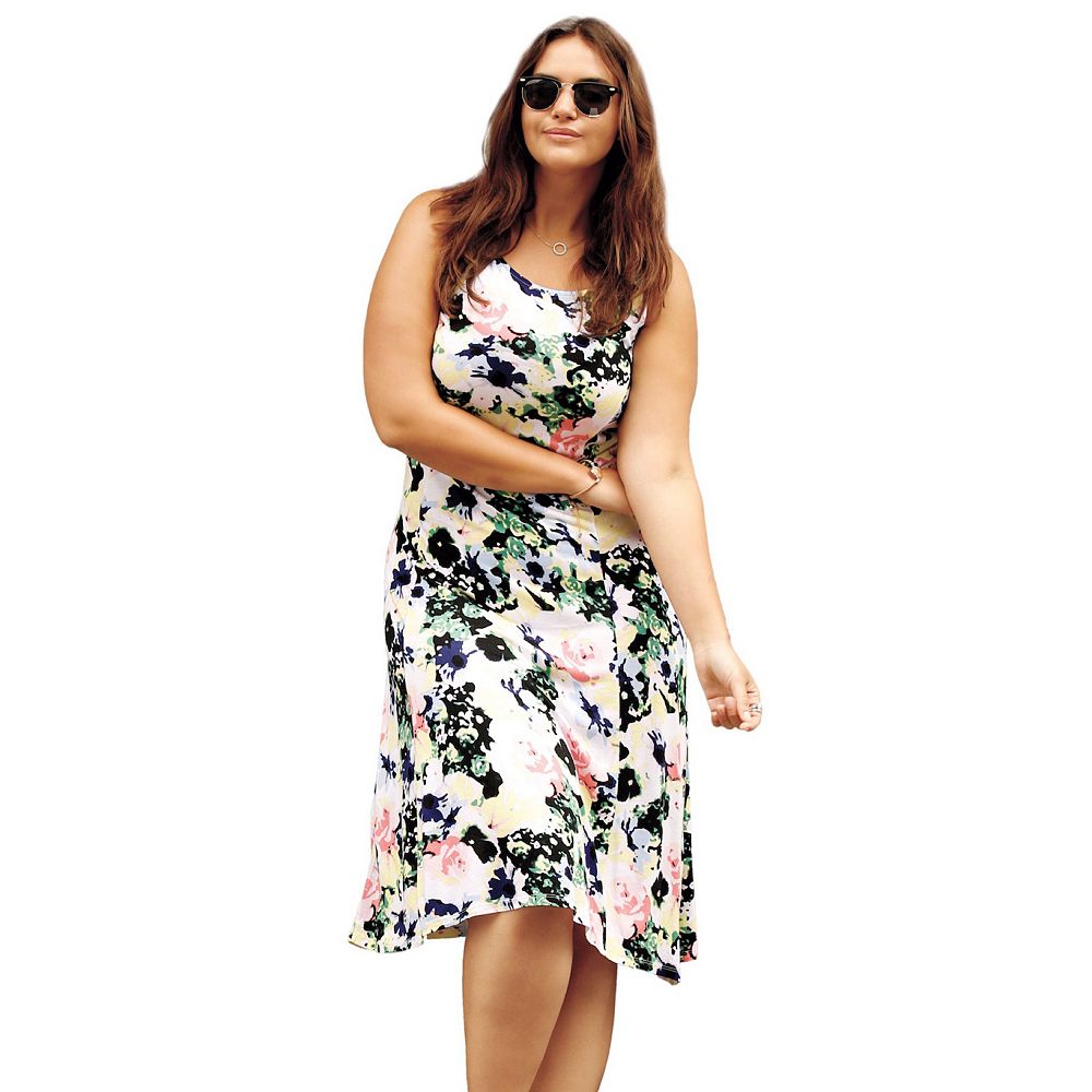 ellos Plus Size Sleeveless Knit Fit And Flare Knit Dress