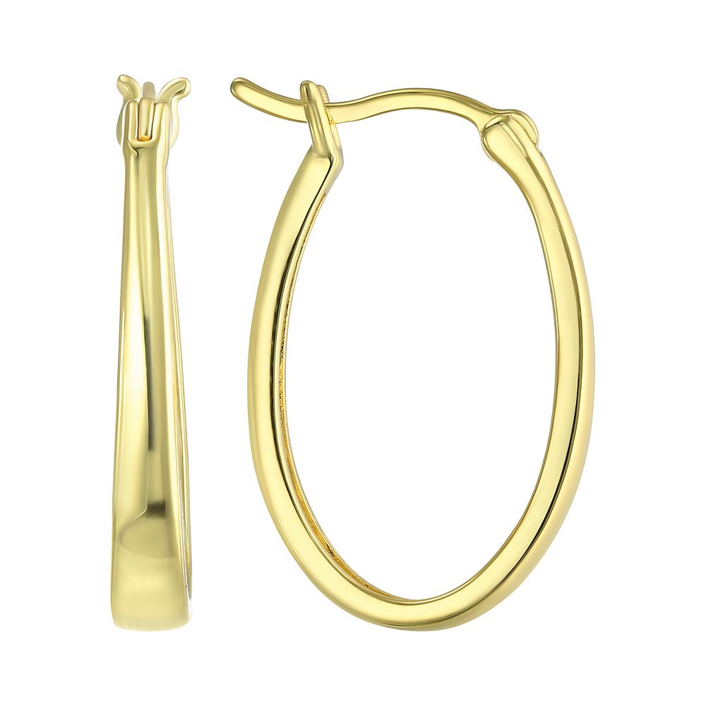 Taylor Grace 14k Gold Plated Oval Hoop Earrings
