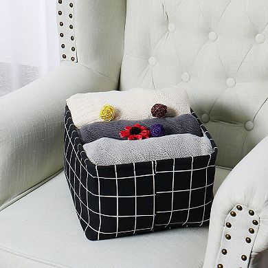 Foldable Rectangle Storage Baskets, Cube Container With Rope Handles ...
