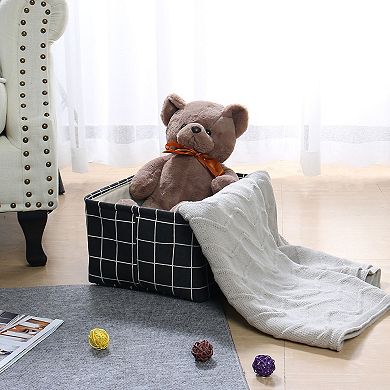 Foldable Rectangle Storage Baskets, Cube Container With Rope Handles, Storage Bins Organizers