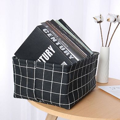 Foldable Rectangle Storage Baskets, Cube Container With Rope Handles ...