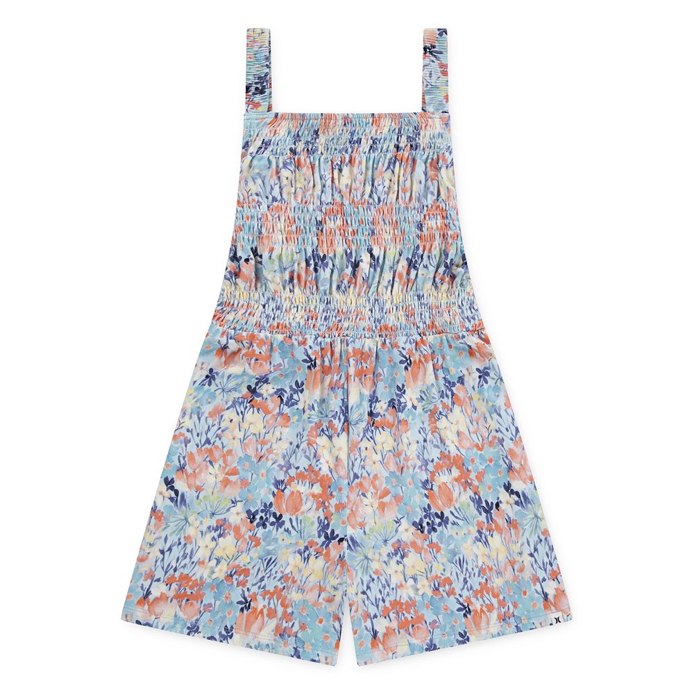 Girls 7-16 Hurley Smocked Floral Squareneck Romper