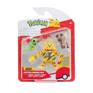 Pokémon Battle Figure 3 Pack - Caterpie, Rockruff & Electabuzz