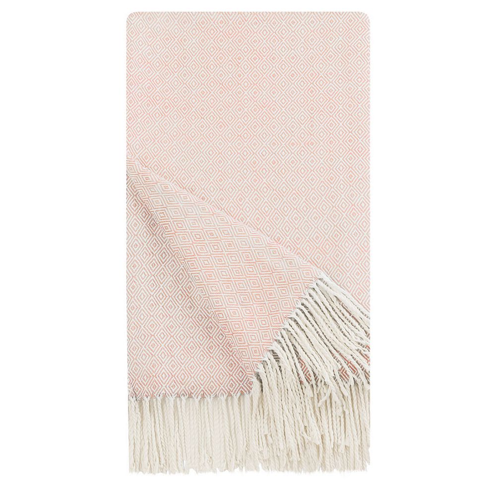 Decorative Throw Blanket With Fringes In Geometric Pattern, Farmhouse ...