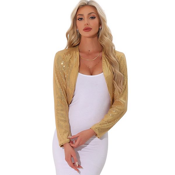 Sequin Jacket For Women's Party Cropped Sparkly Bolero Shrug