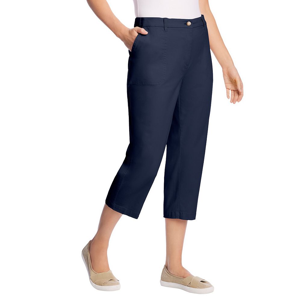 Woman Within Plus Size Adjustable Waist Chino Capri