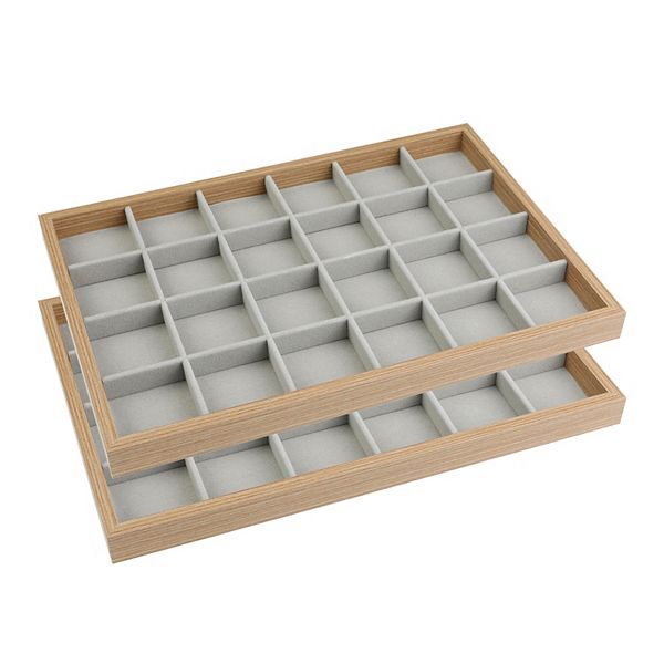Set Of 2 Jewelry Trays Jewelry Organizer Drawer Inserts Display Storage ...