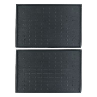 Set Of 2 Stackable Pu Leather Jewelry Organizer Trays With Removable ...