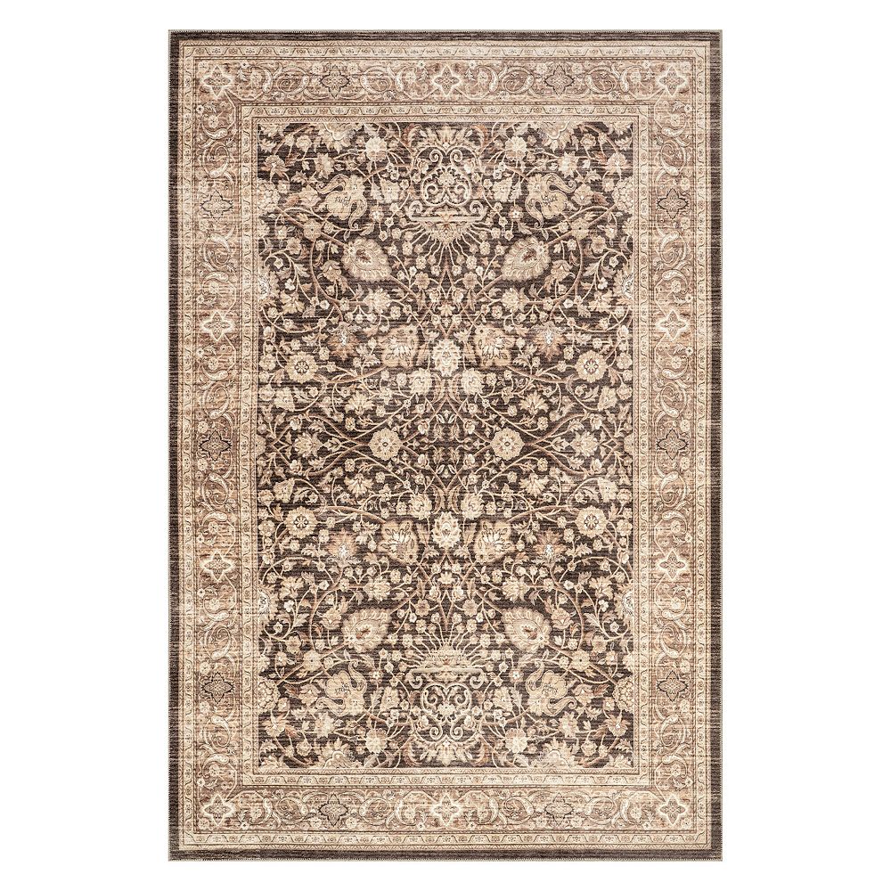 nuLOOM Cerise Floral Faded Spill Proof Machine Washable Area Rug