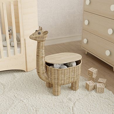 Zenna Home Baby Giraffe Storage Basket with Lid