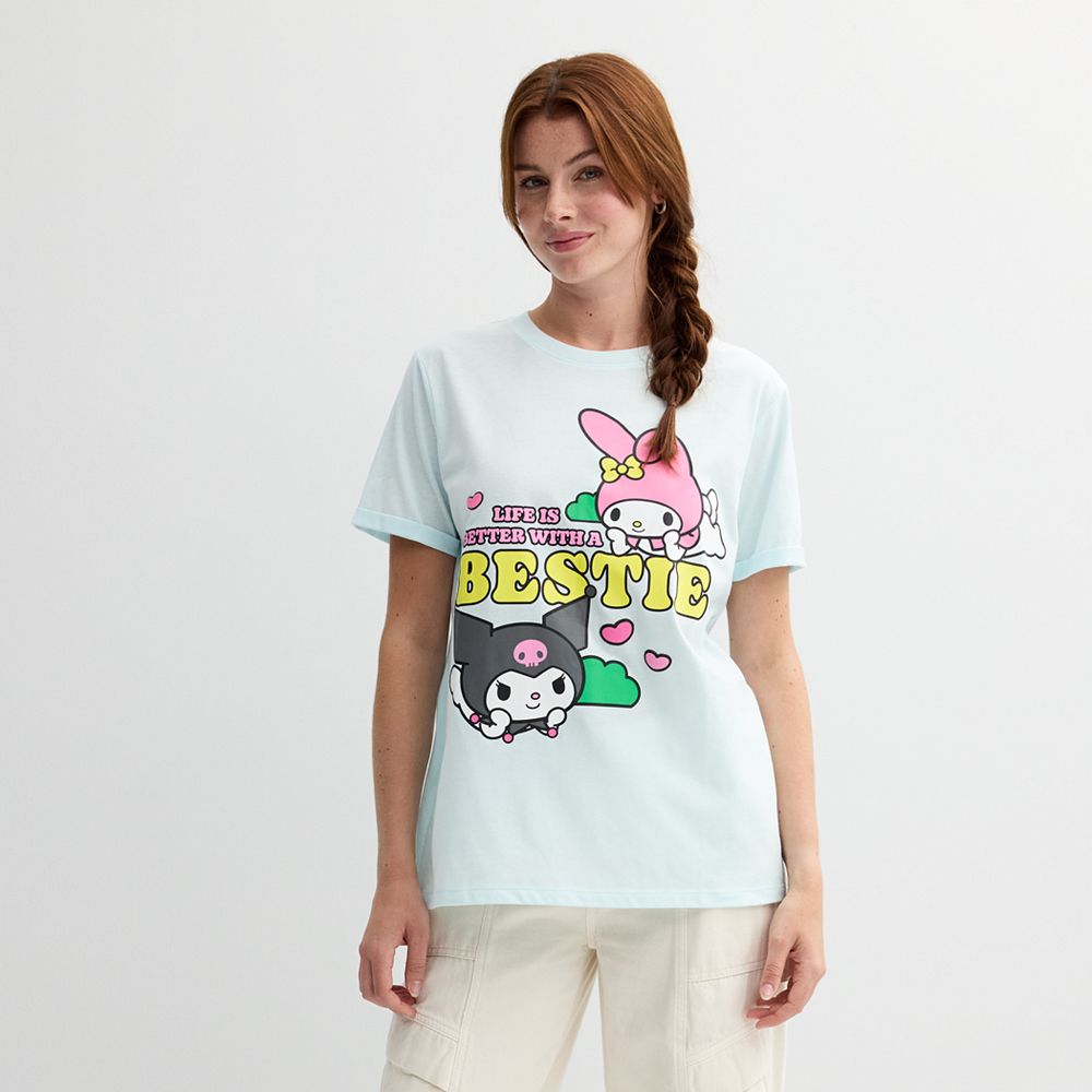 Juniors' Hello Kitty Bestie Oversized Graphic Tee