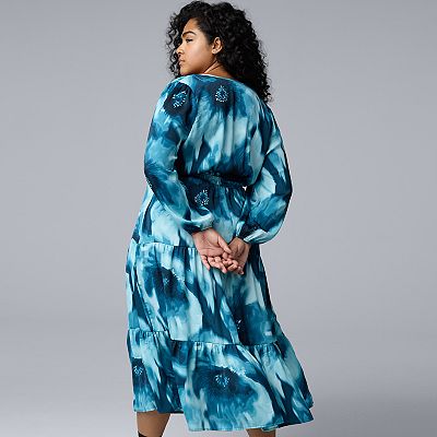 Plus Size Simply Vera Vera Wang V-Neck Tiered Maxi Dress Plus Size Simply Vera Vera Wang V-Neck Tiered Maxi Dress