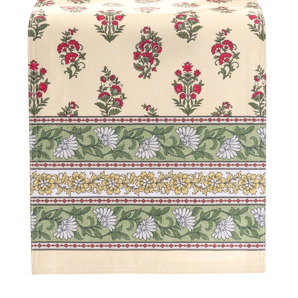 Elrene Home Fashions Nomad Holiday Block Print Table Runner, 13"x70"