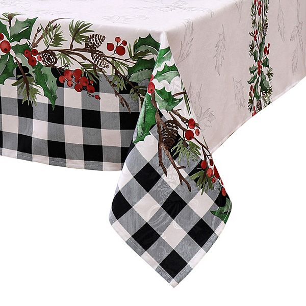 Elrene Home Fashions Holly Farmhouse Charm Holiday Fabric Rectangle ...