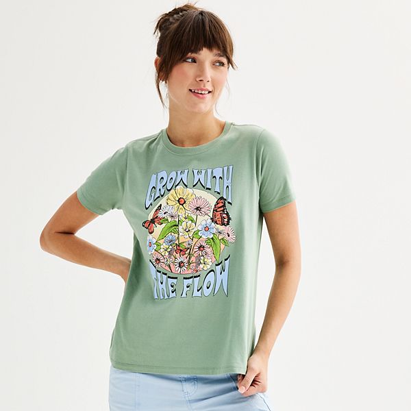 Juniors' Grow with the Flow Short Sleeve Graphic Tee