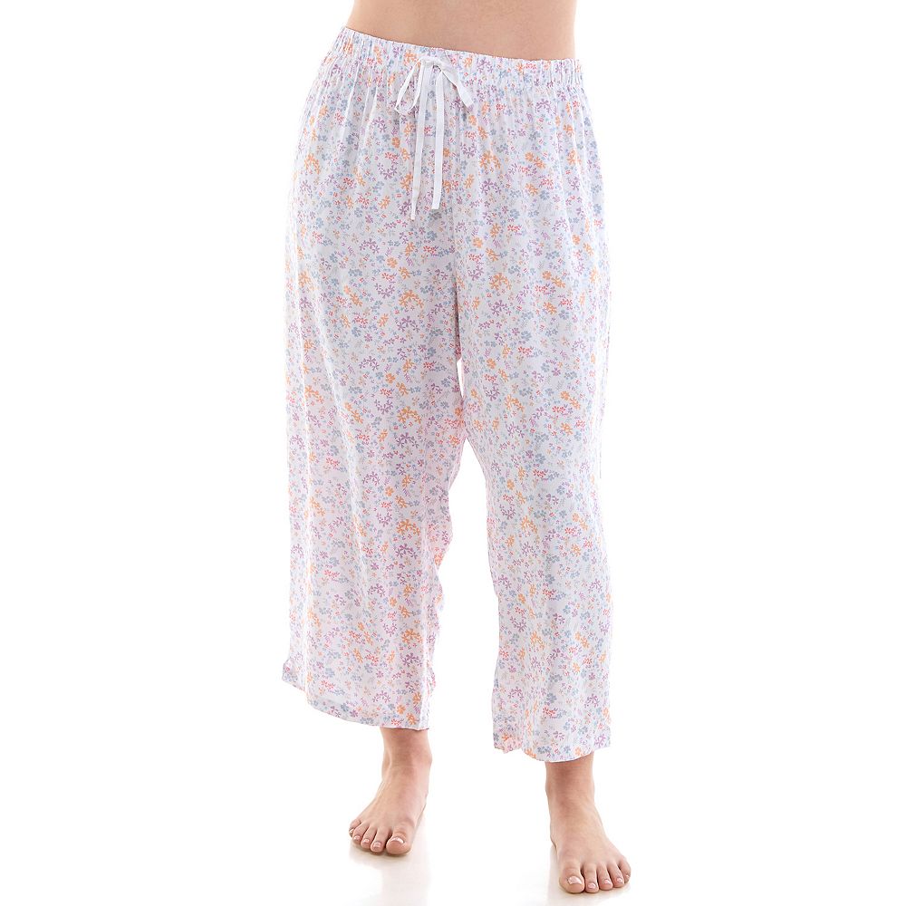 Plus Size Croft & Barrow® Woven Rayon Pajama Capri Pants