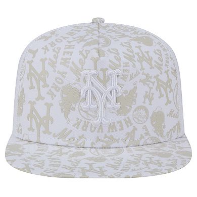 Men's New Era White New York Mets Logo Dunes A-Frame Trucker 9FIFTY ...