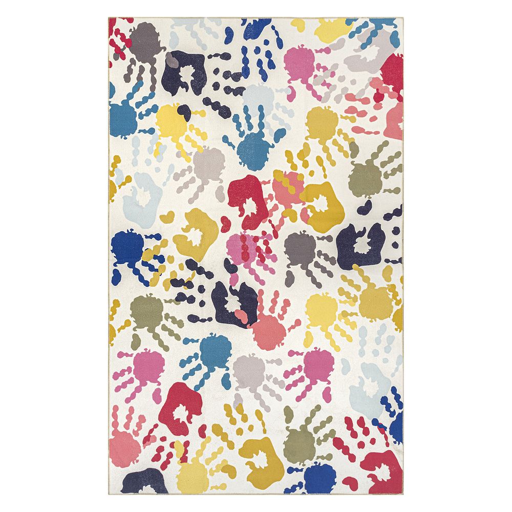 nuLOOM Pinkie Machine Washable Handprint Kids Area Rug