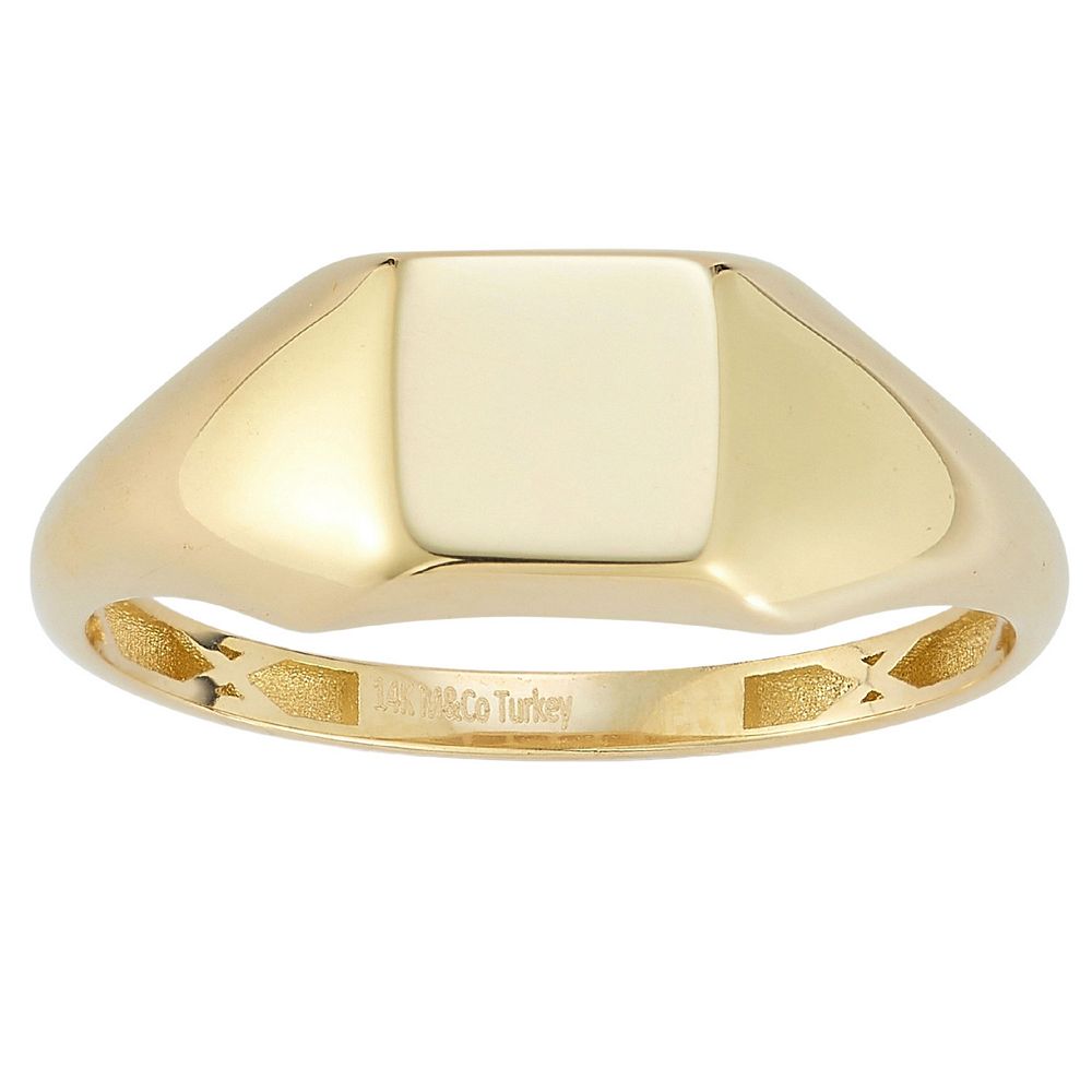 LUMINOR GOLD 14k Gold Square Signet Ring
