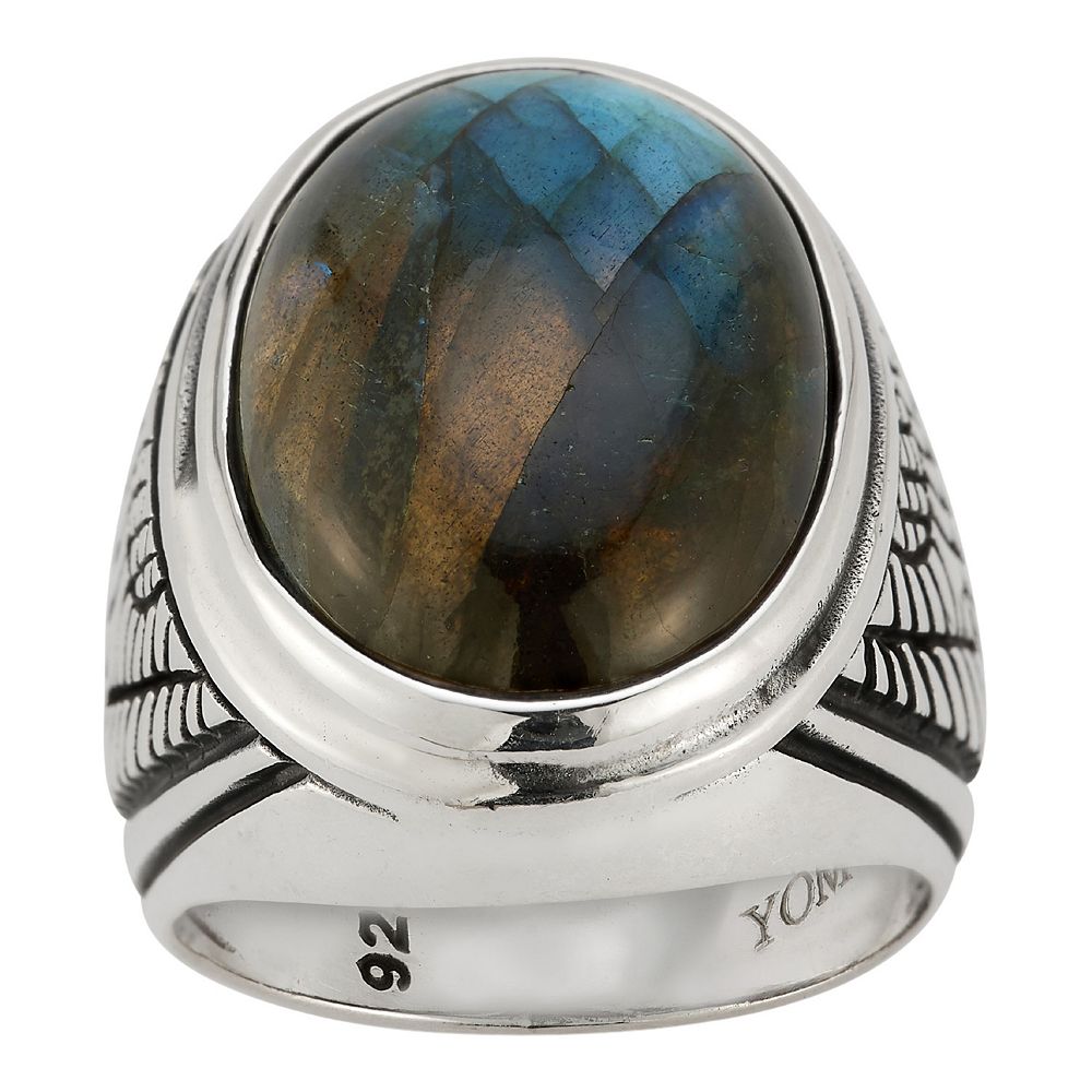 Menster Men's Sterling Silver Labradorite Signet Ring