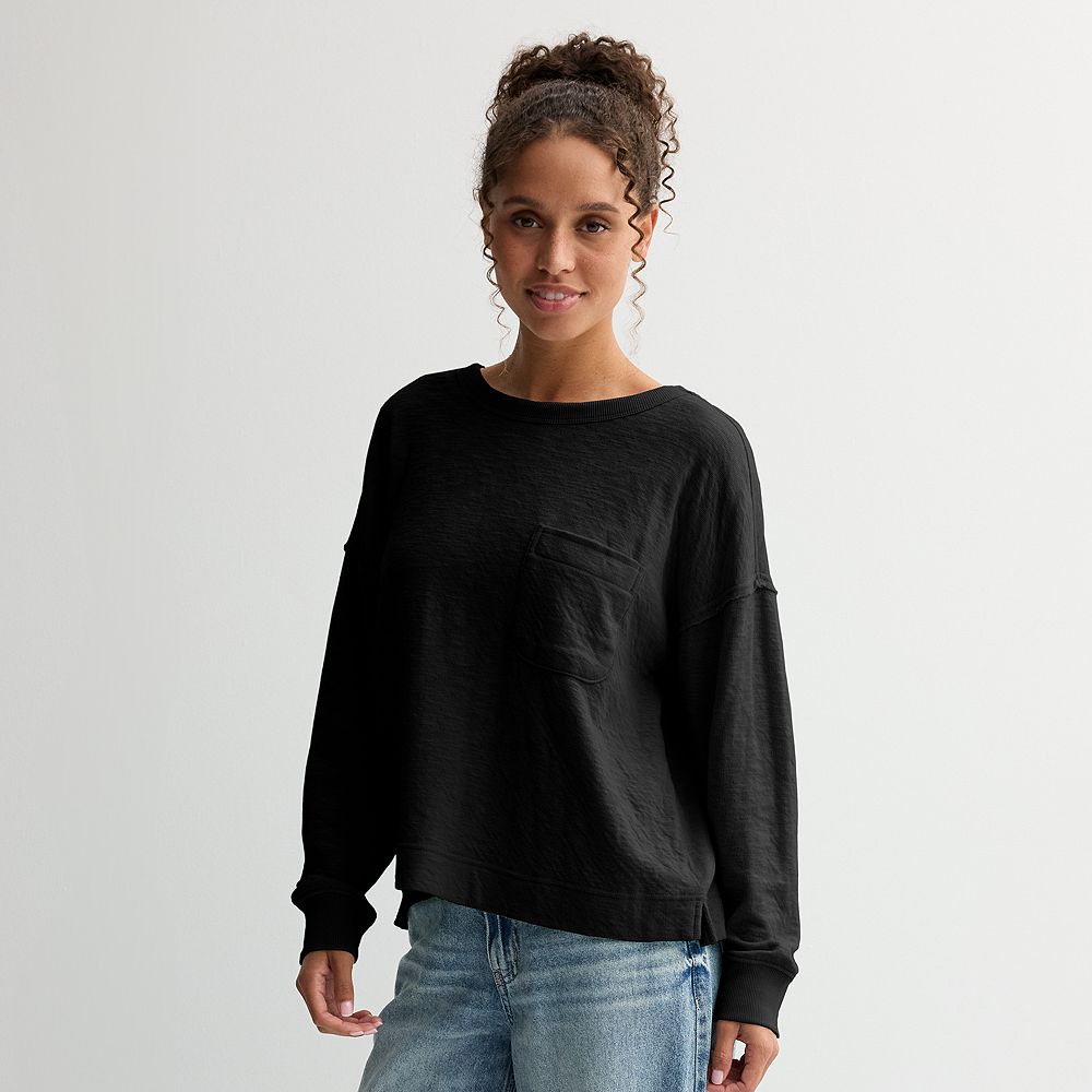 Juniors' SO® Pocket Crew Tee