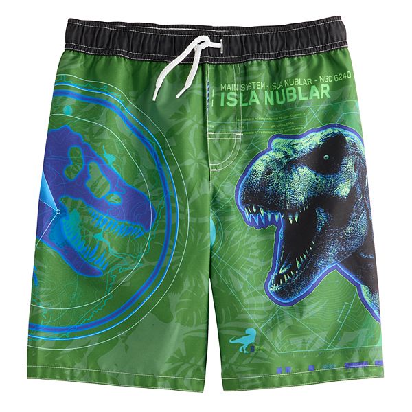 Boys 4-20 Jurassic Park T-Rex Isla Nublar Swim Trunks