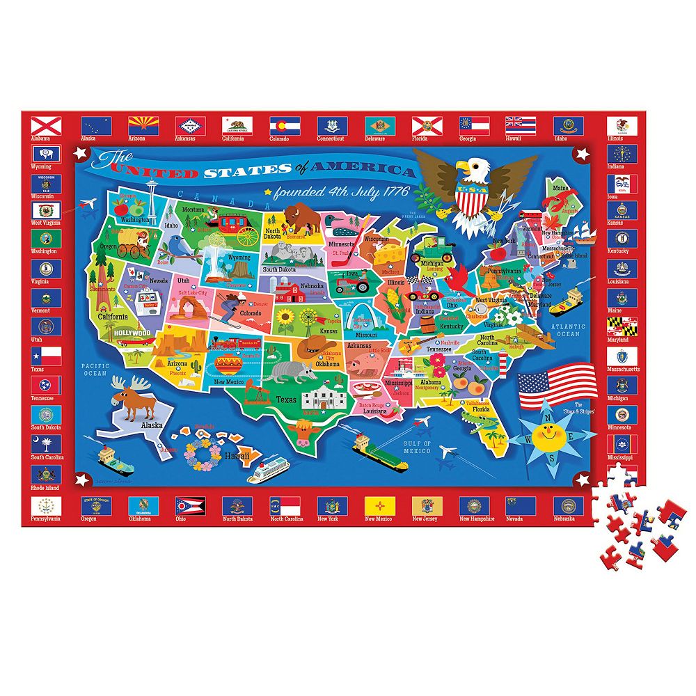 Collections Etc Smithsonian Usa Map 80-piece Jigsaw Puzzle