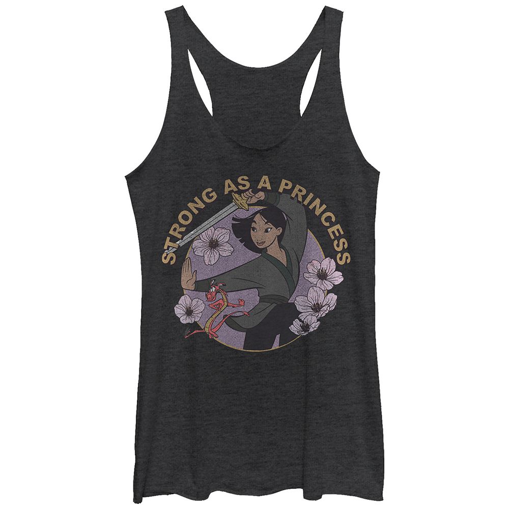 Disney's Mulan Strong As A Princess Juniors' Racerback Tank Top