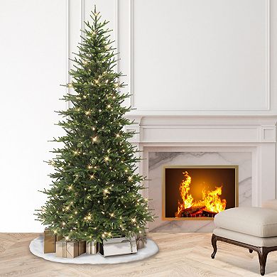 Puleo International Inc. 7.5-ft. Pre-Lit Slim Calgary Fir Artificial ...
