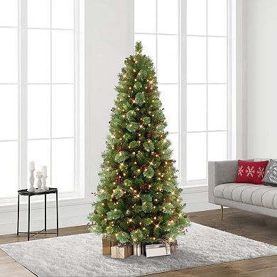 Puleo International Inc. 6.5-ft. Pre-Lit Washington Spruce Artificial ...
