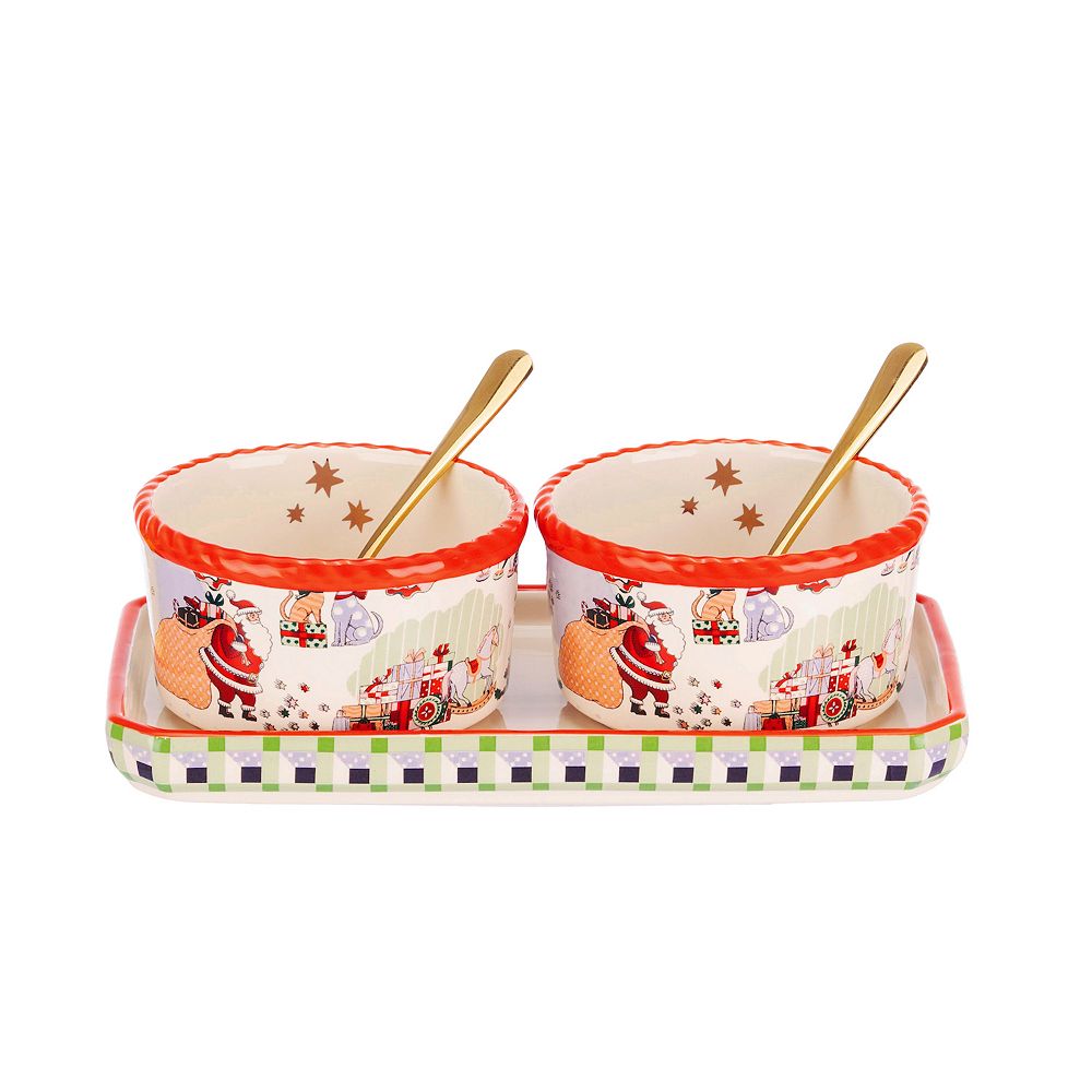 Cath Kidston Christmas Ditsy Condiment Pot Set