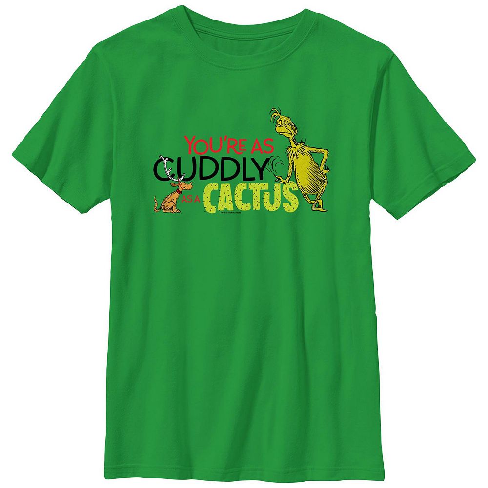 Boys 8-20 Dr. Seuss Grinch Cuddly As A Cactus Graphic Tee