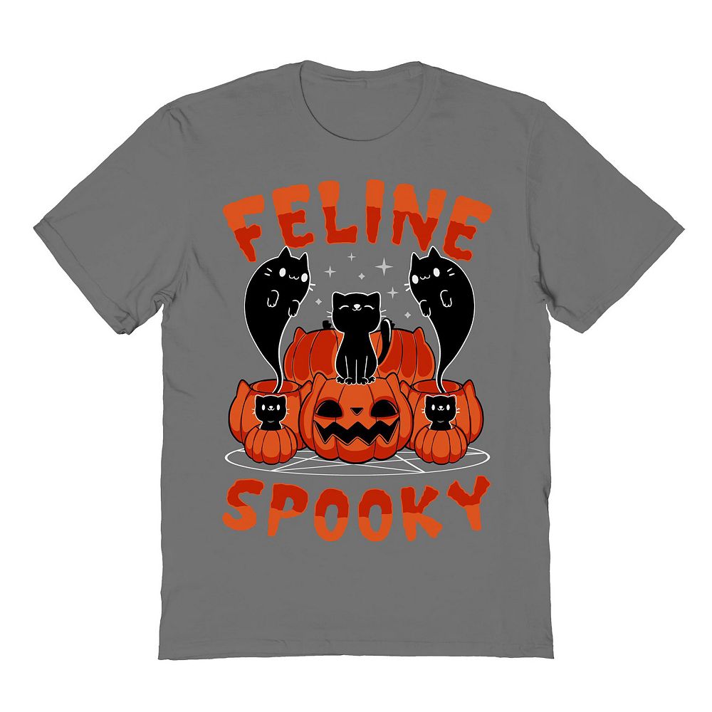 Men's Feline Spooky Halloween Kitten Halloween Graphic Tee