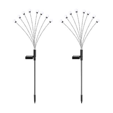 Solar Firefly Lights Swaying Pathway Stake Lamp Ip65 2pcs