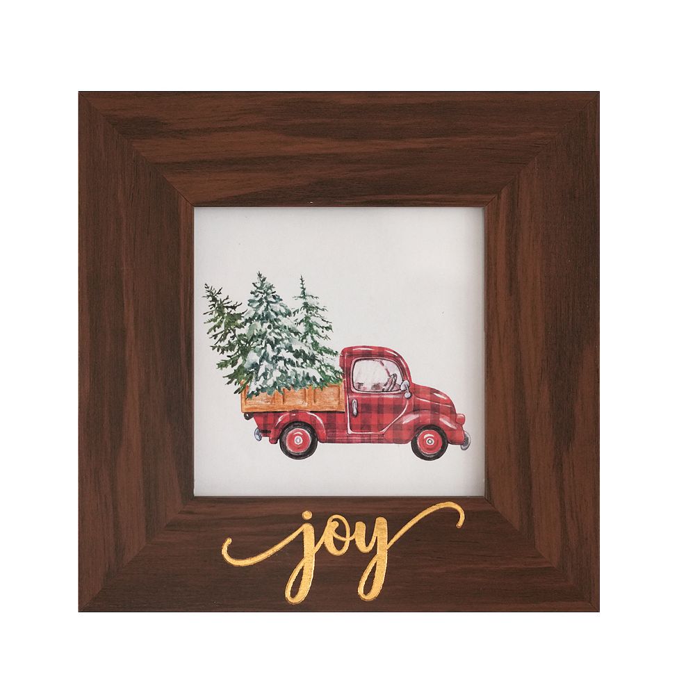 4" x 4" Faux-Wood Joy Picture Frame