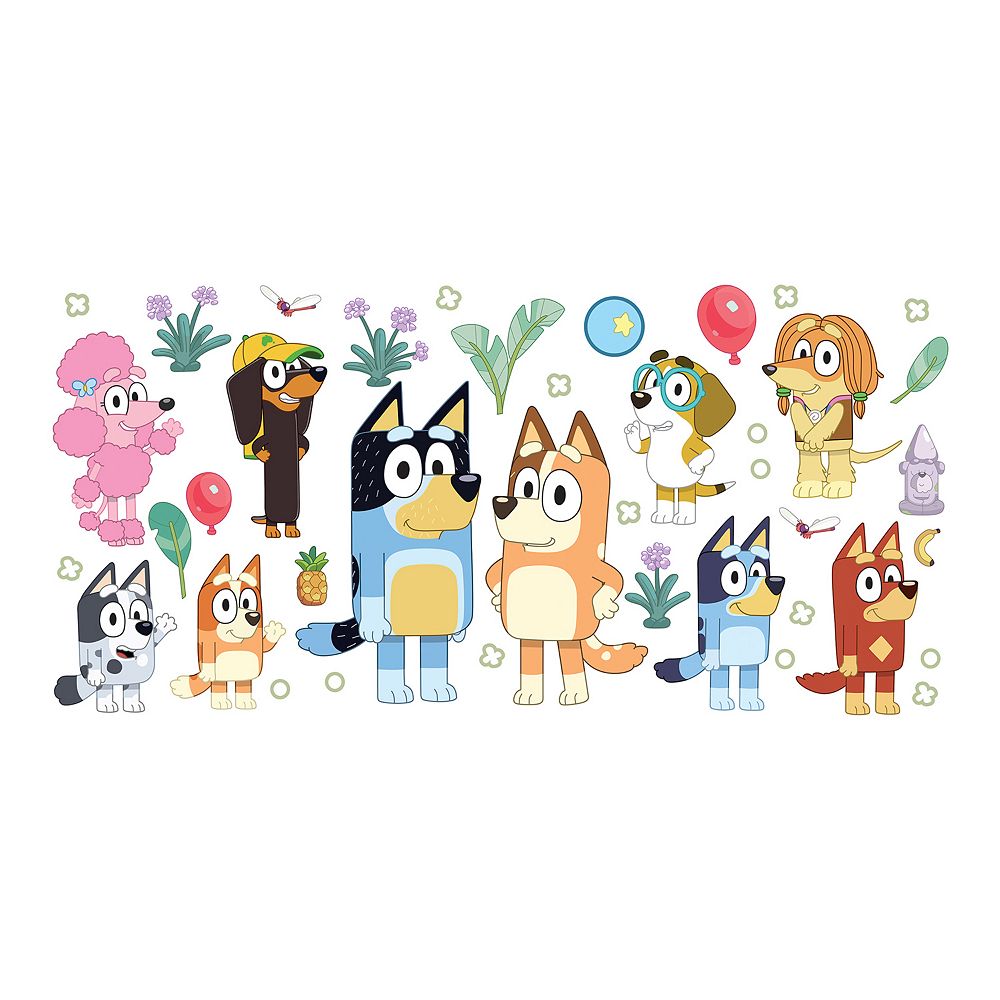 RoomMates Bluey Family and Friends Peel and Stick Wall Decal 40-piece Set
