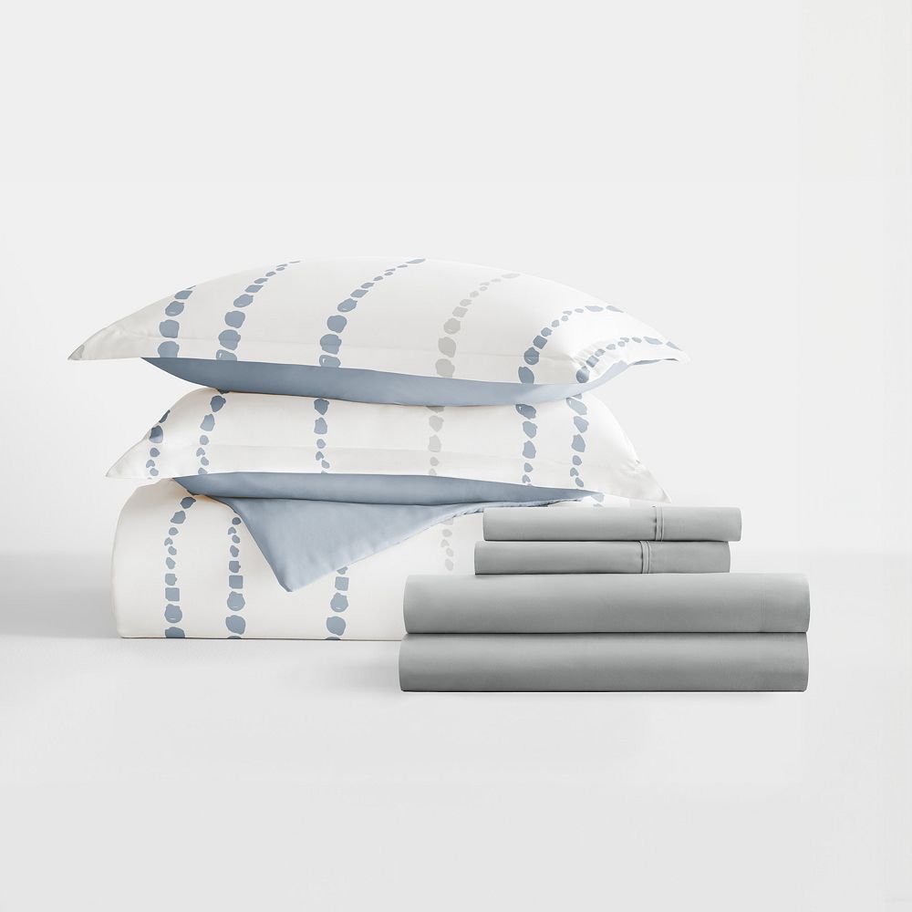 Urban Loft's Bedding Bundle, Patterned Duvet Cover Set, White Comforter ...