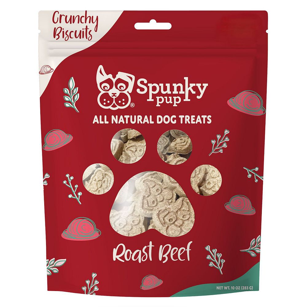 Spunky Pup Roast Beef Crunchy Biscuit Treats 10-oz.