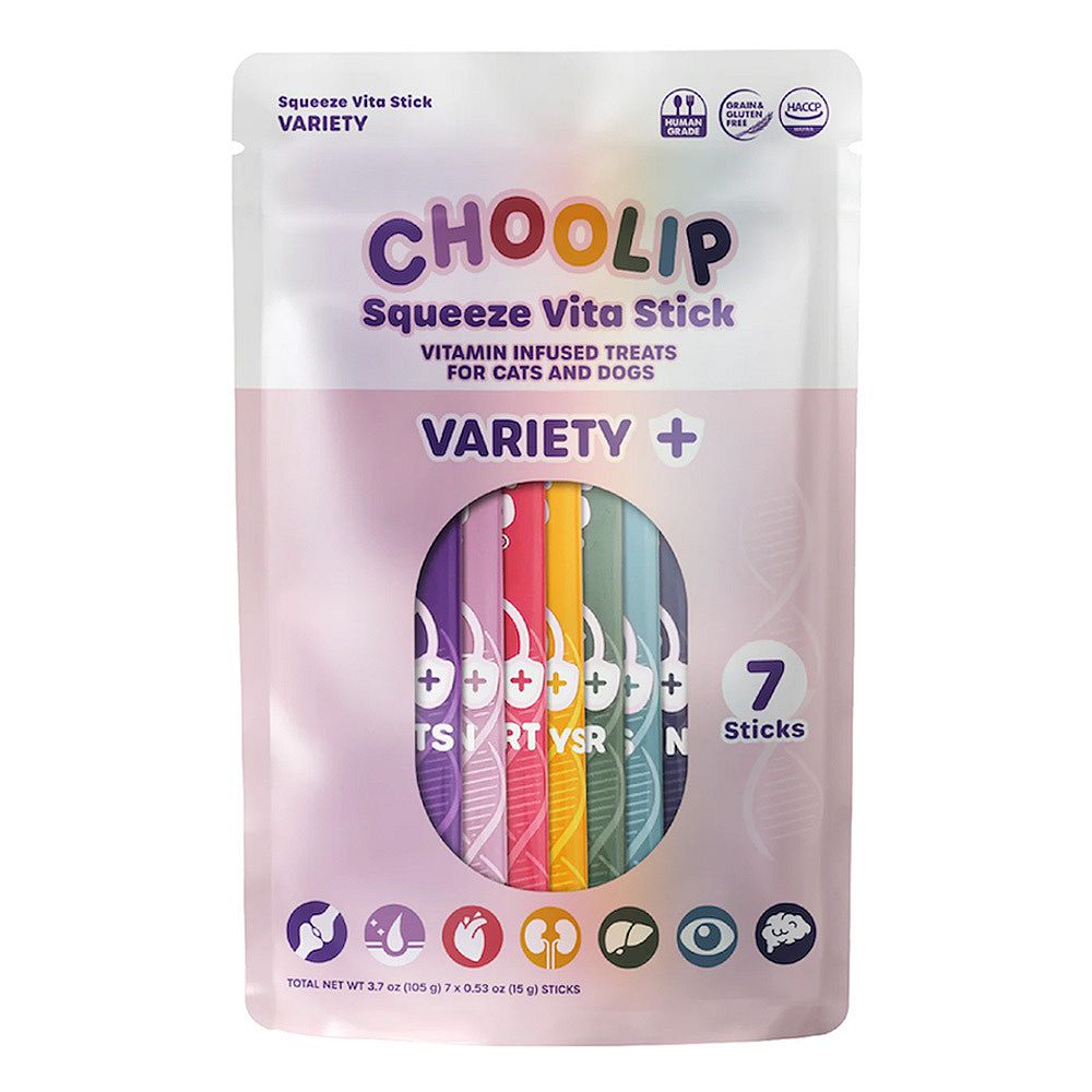 Choolip Squeeze Vita Stick - Variety Pack - Natural Vitamin-Infused Cat ...
