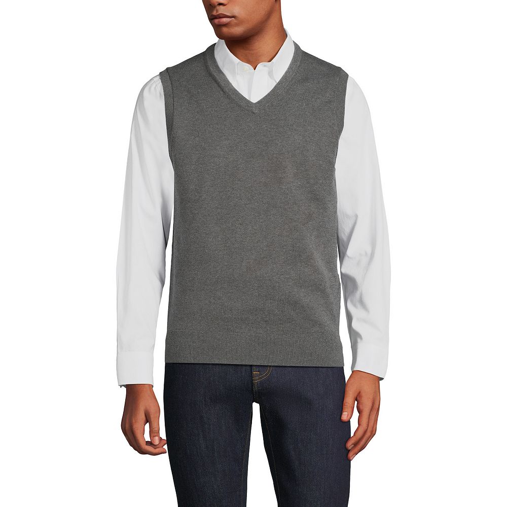 Men's Lands' End Fine Gauge Cotton Sweater Vest