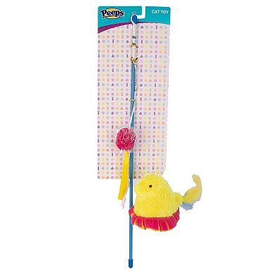 Peeps Shiny Boa Chick Cat Wand Toy