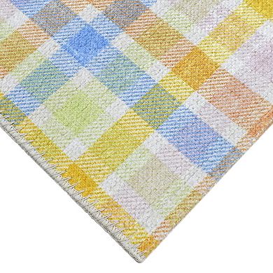 Celebrate Together™ Spring Multi Plaid Printed Washable Throw Rug