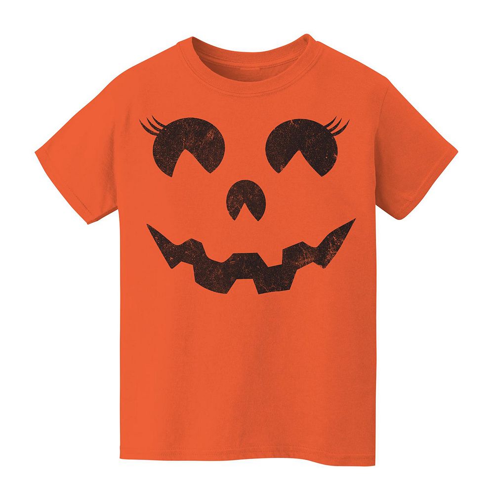 Kids 8-20 Pumpkin Face Halloween Graphic Tee