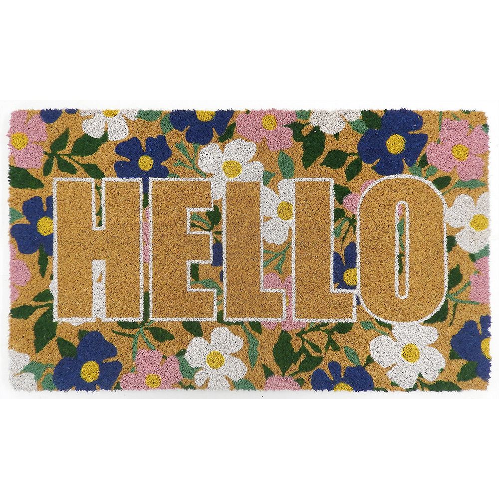 Celebrate Together™ Spring Floral Hello Coir Doormat